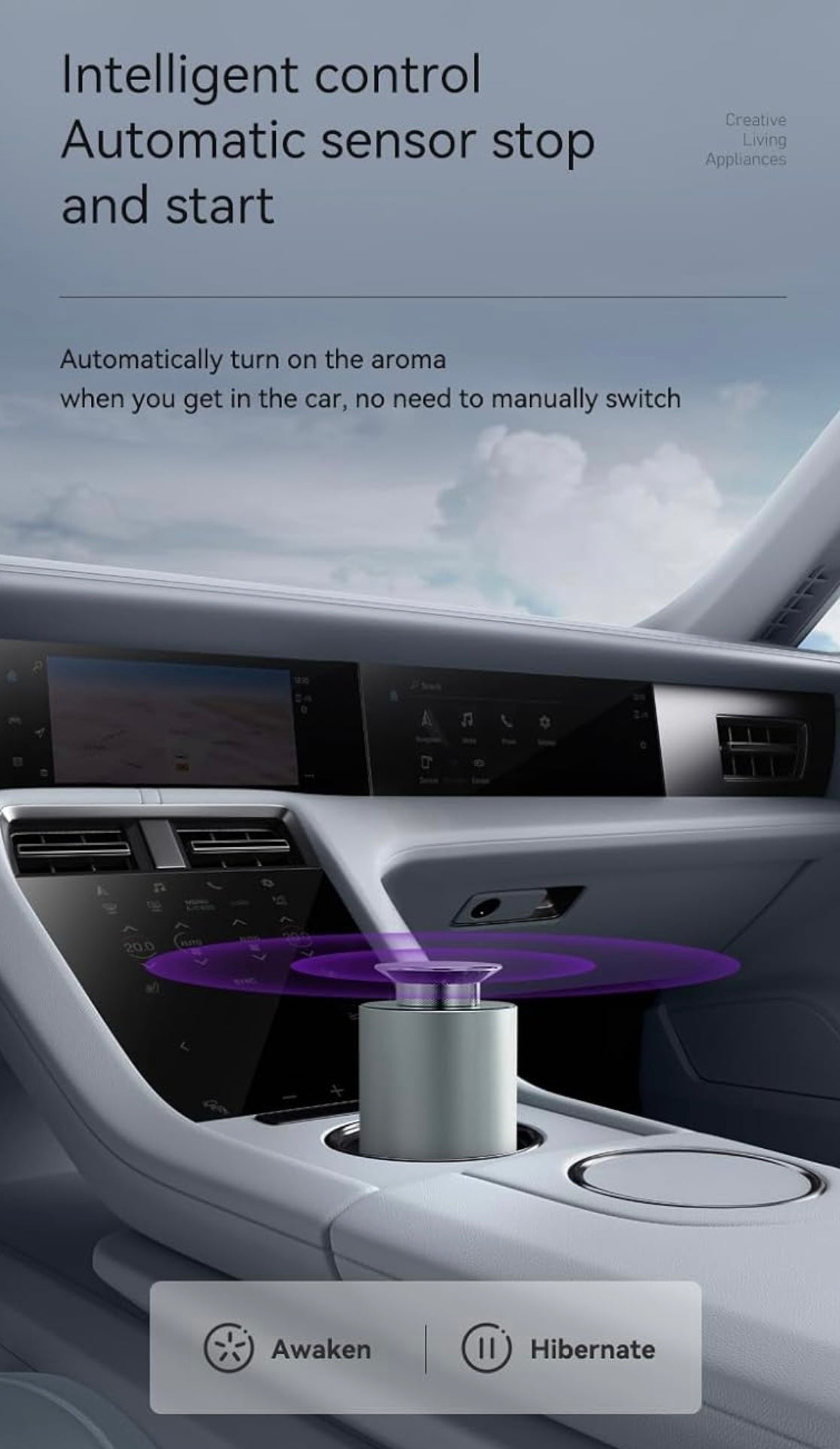 Air Aroma Car Diffuser Machine Waterless Fragrance Fogger for Automobi ...