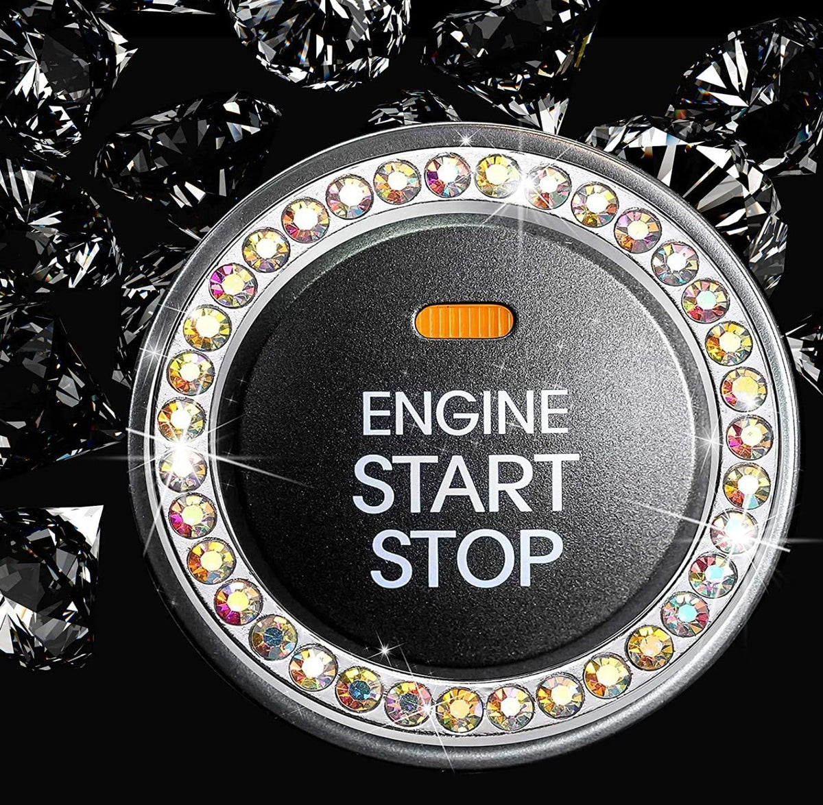 Bling Car Decor Crystal Rhinestone Push star - Key – Fashion Car