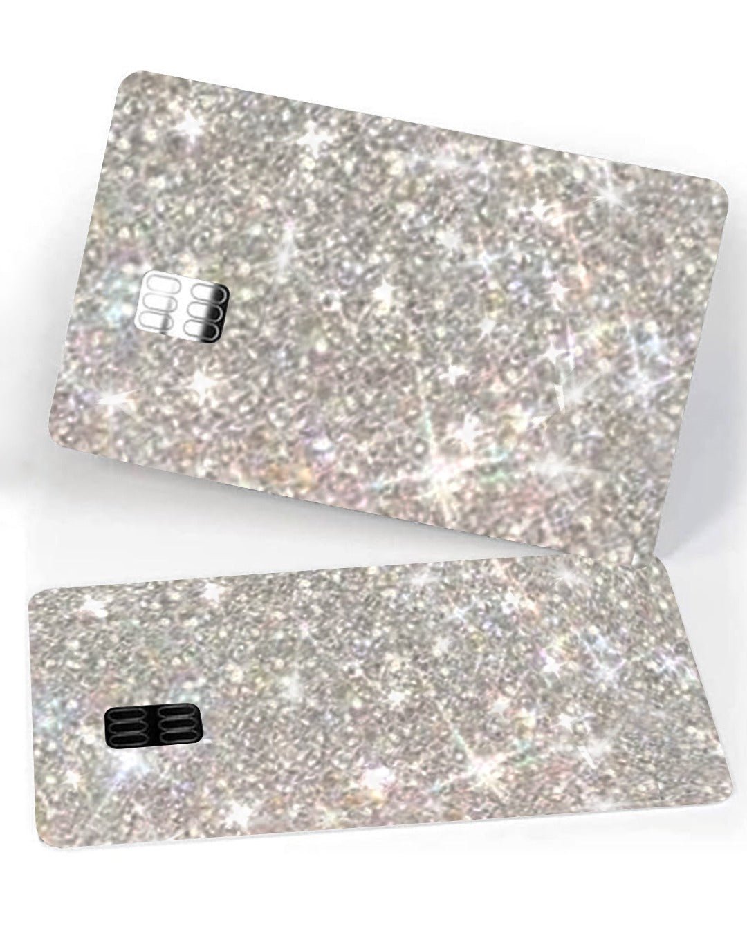 Skin Ultra Bling Reflective Back Information Silver Debit Credit Card ...