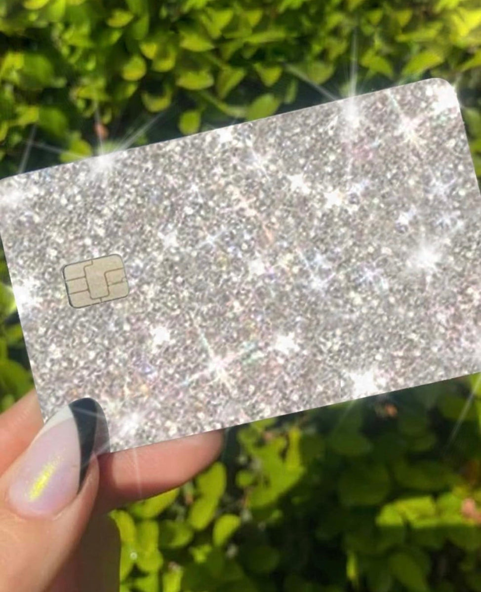 Skin Ultra Bling Reflective Back Information Silver Debit Credit Card ...